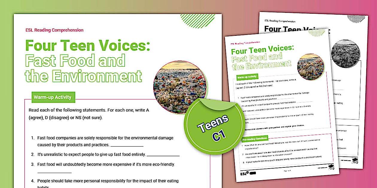 ESL Four Teen Voices: Fast Food and the Environment Reading