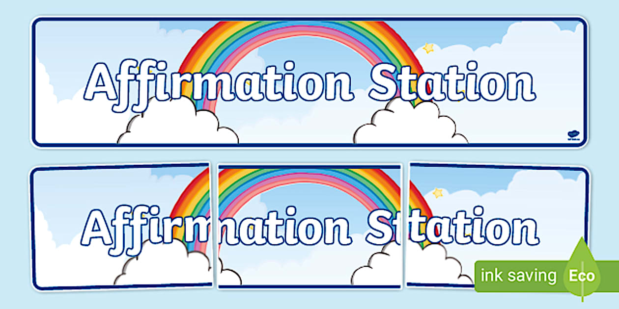 Affirmation Station Display Banner (teacher made) - Twinkl