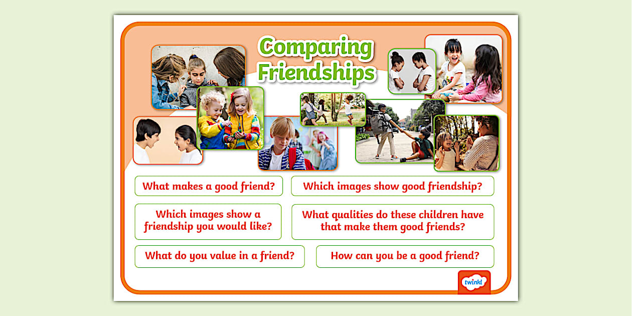 Comparing Friendships Discussion Prompt Display Poster