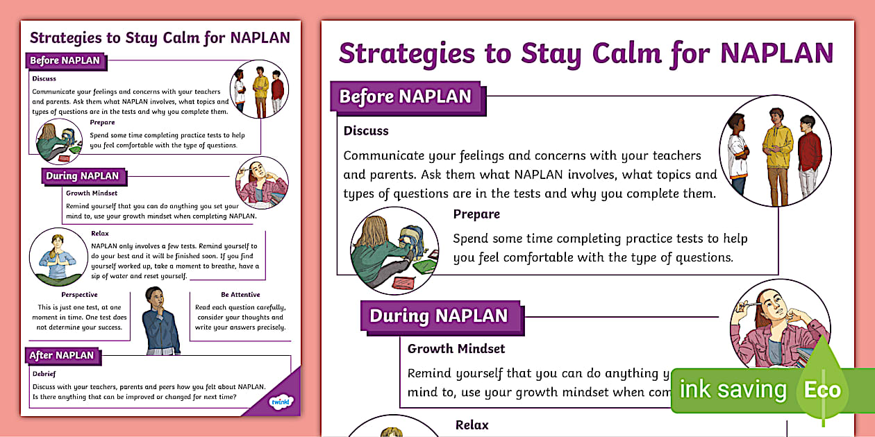 Staying Calm During NAPLAN Display Poster (teacher made)