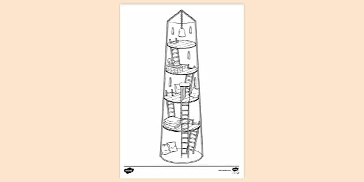 Plan of a Round Tower Colouring | Colouring Sheets - Twinkl