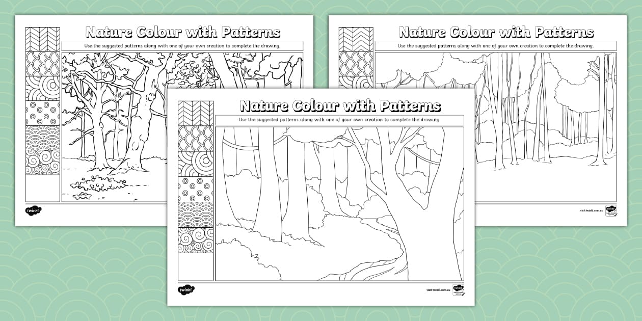 Nature Colour with Patterns Activity (teacher made) - Twinkl