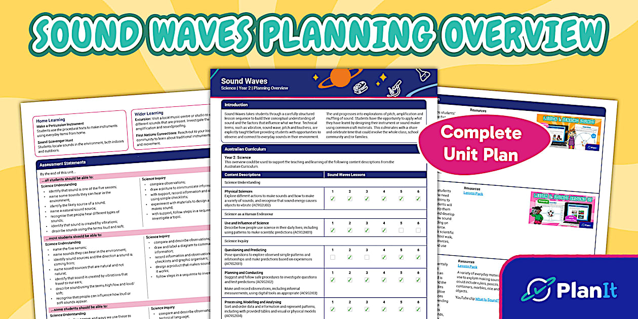 Year 2 Science Sound Waves Planning Overview
