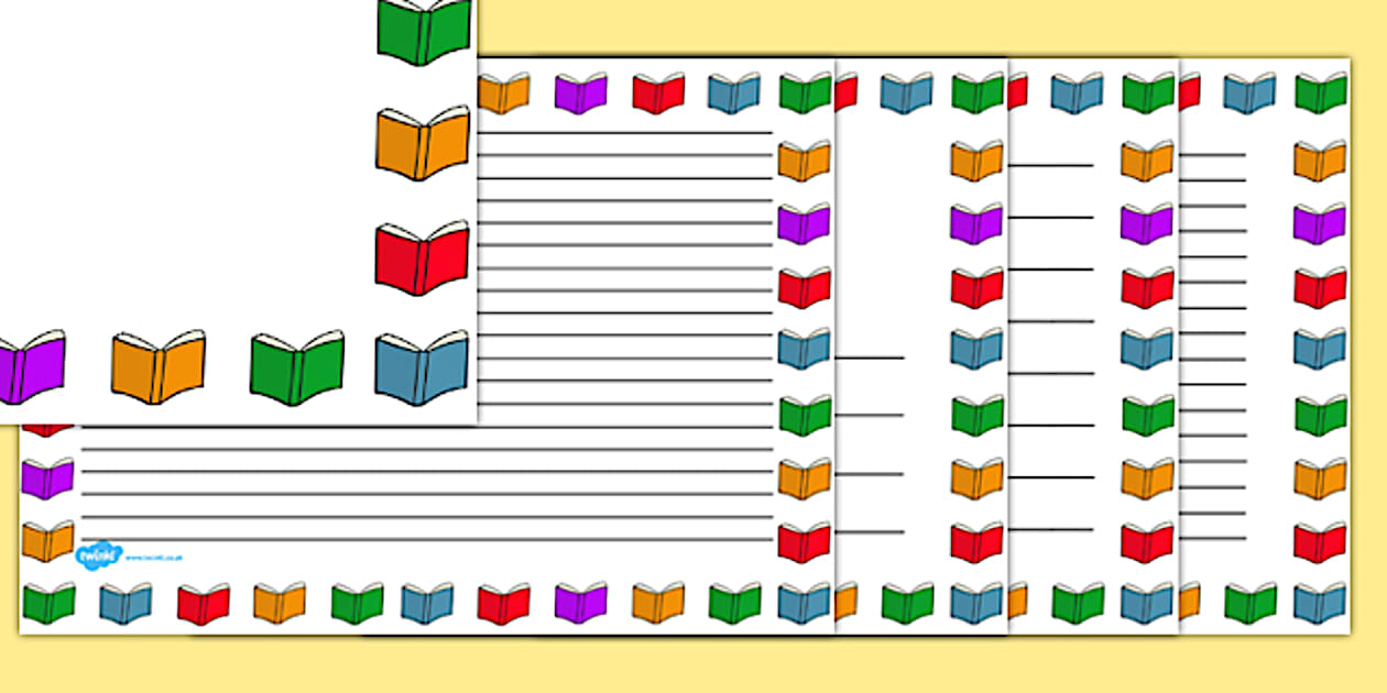 Books Page Borders Landscape (teacher made) - Twinkl