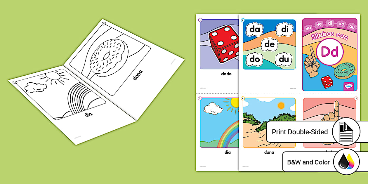 Libros fonéticos - Sílabas con Dd (teacher made) - Twinkl