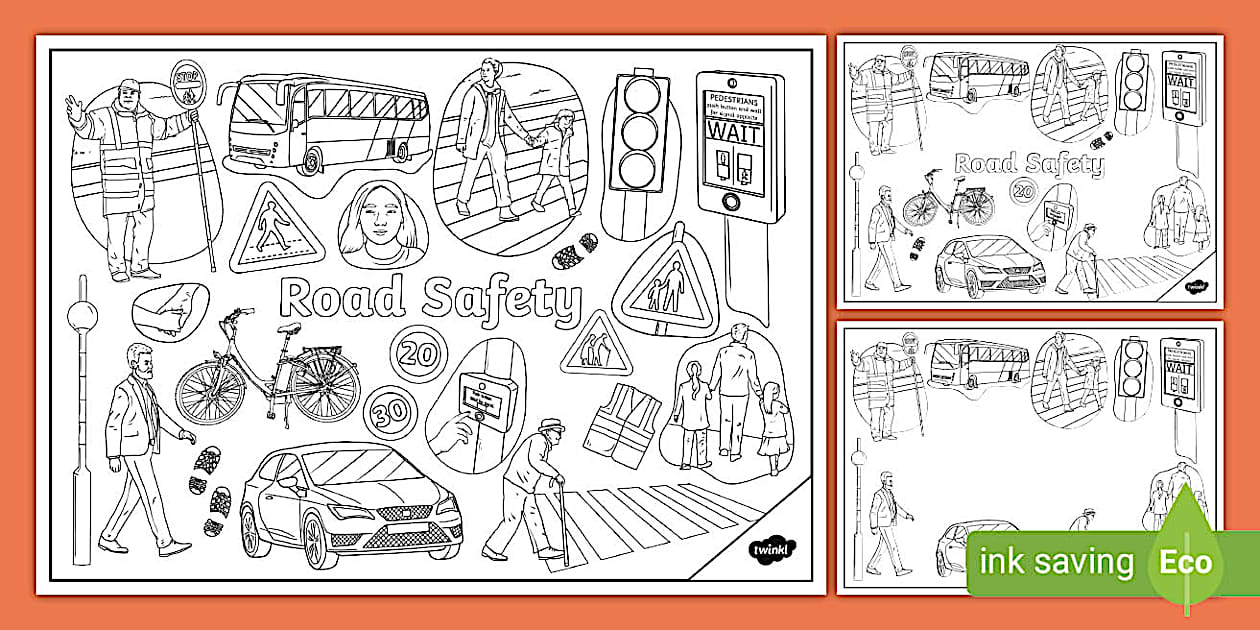 Road Safety Doodle Colouring Pages (teacher made) - Twinkl