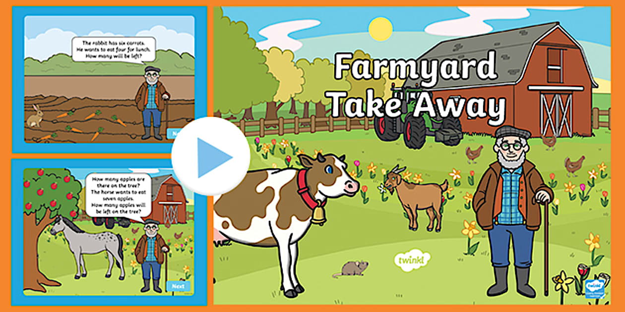 👉 Farmyard-Themed Taking Away PowerPoint (teacher made)