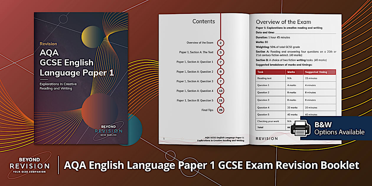 AQA English Language Paper 1 Exam Revision Booklet | Beyond