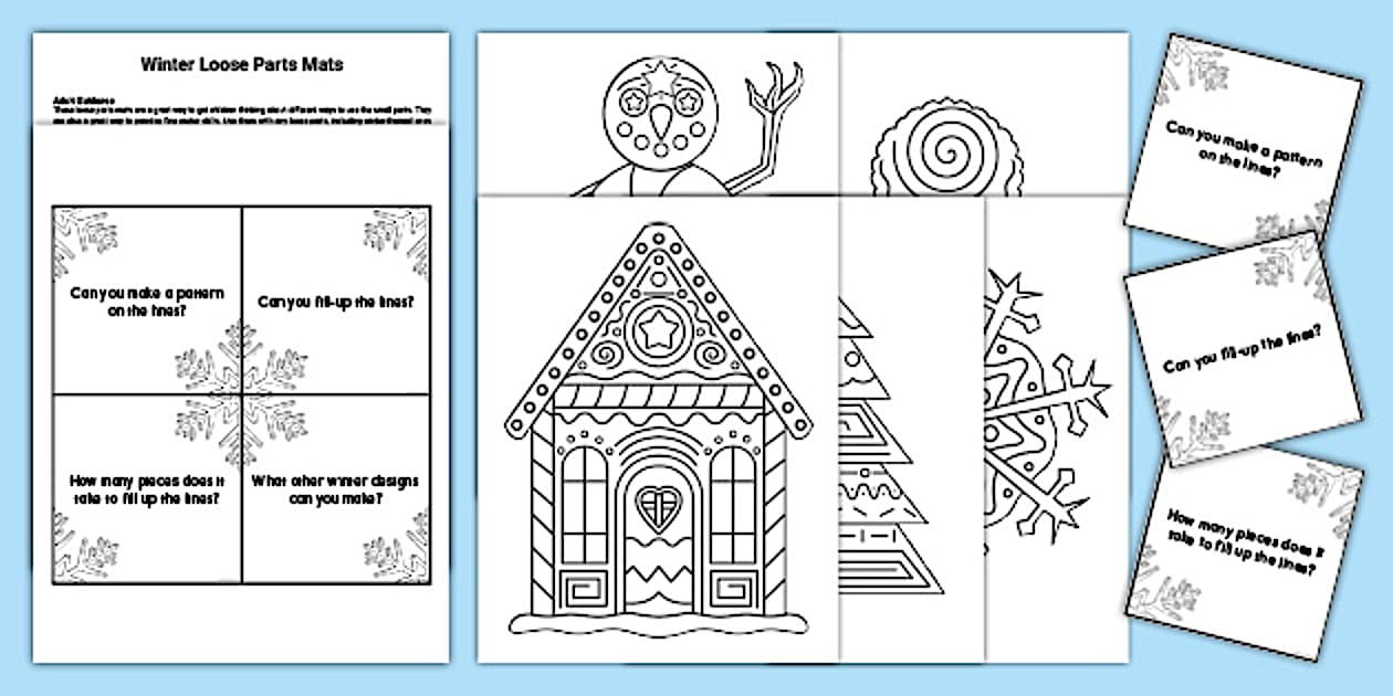 Winter Loose Parts Mats (Teacher-Made) - Twinkl