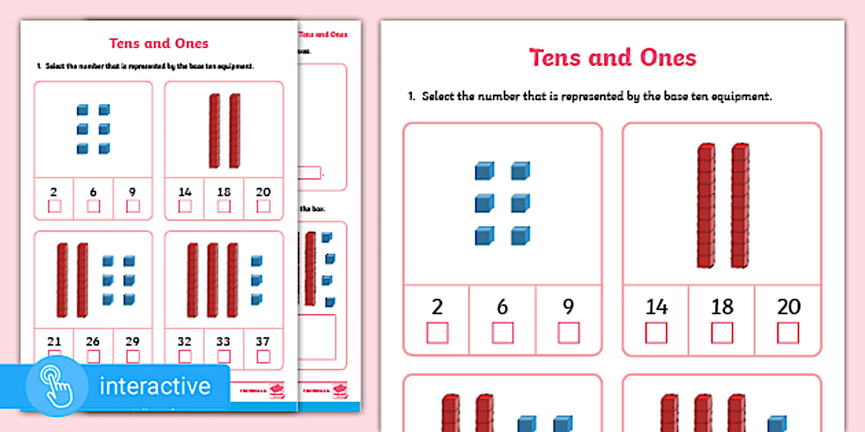 👉 Place Value to 50 Interactive Worksheet | White Rose Y1