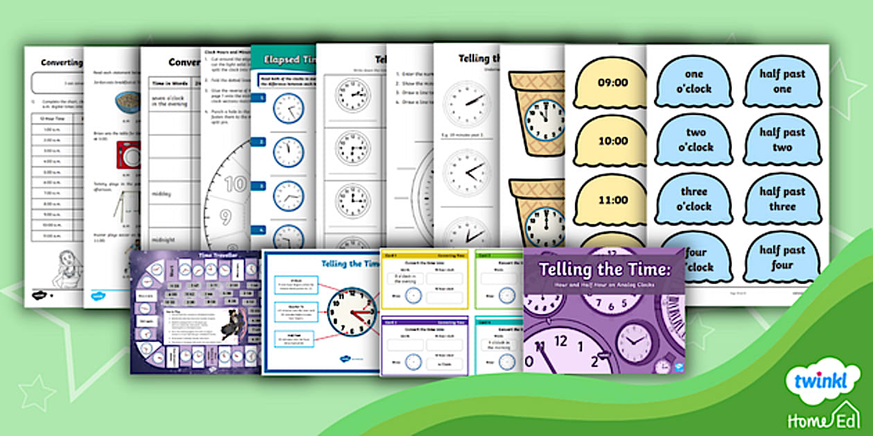 Home Education How To Tell The Time Pack