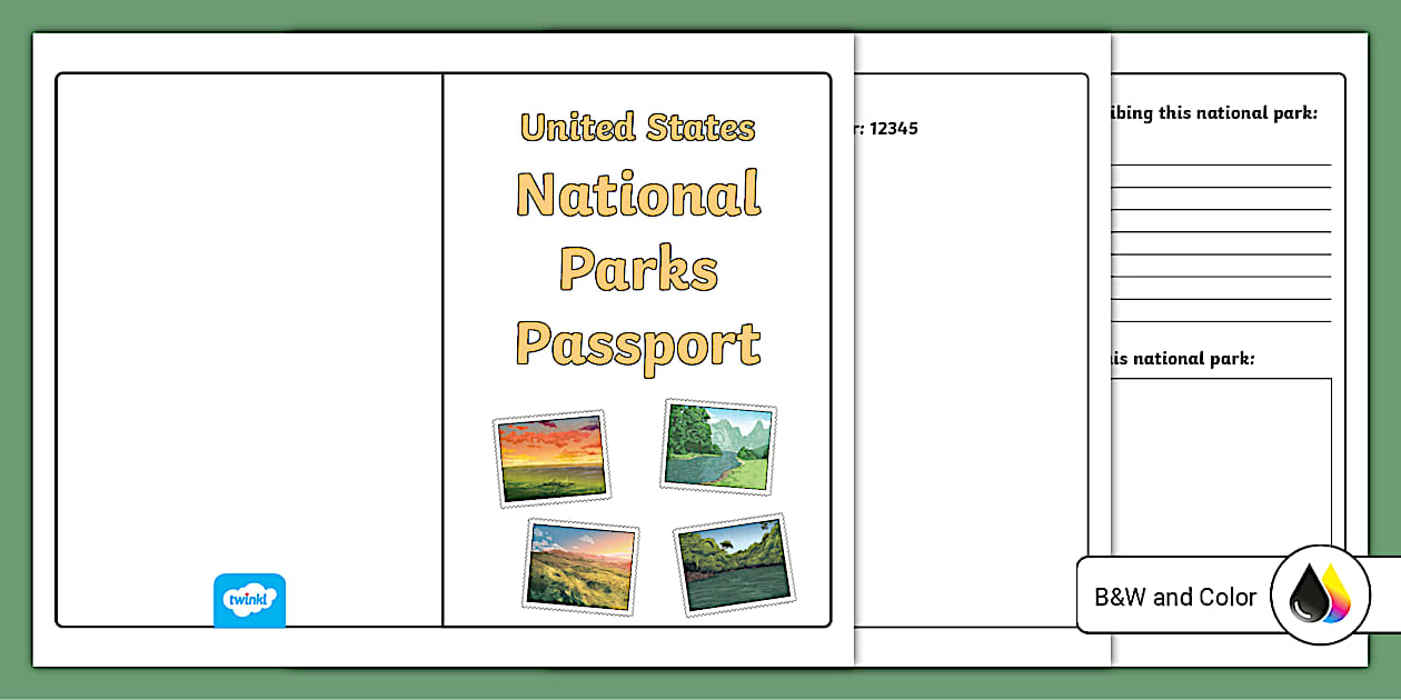 United States National Parks Stamp Book | Geography | Twinkl