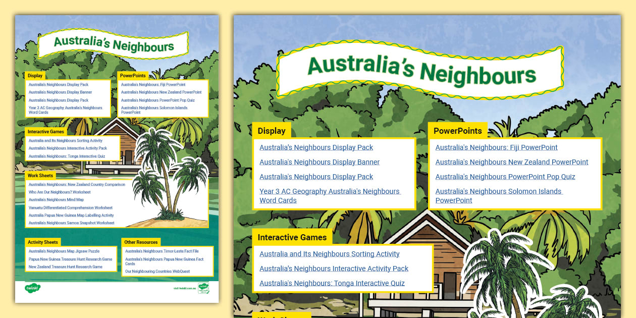 Australia's Neighbours HASS Resource Planner - Twinkl