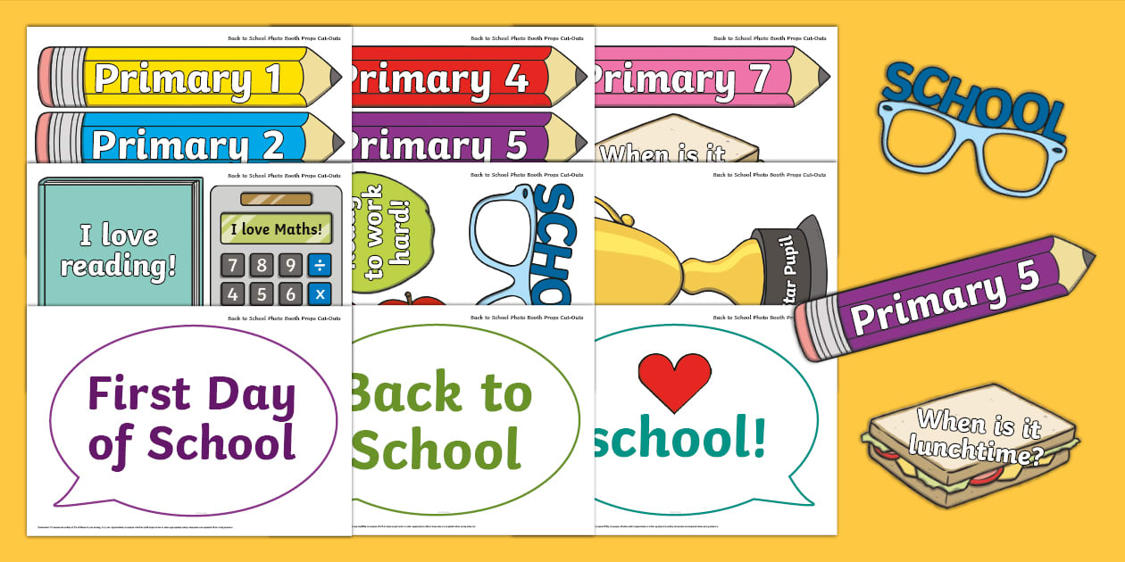 Back-to-School Photo Booth Props Cut-Outs (teacher made)