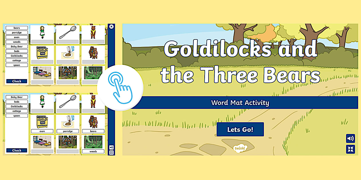 Goldilocks and the Three Bears Word Mat Activity - Twinkl