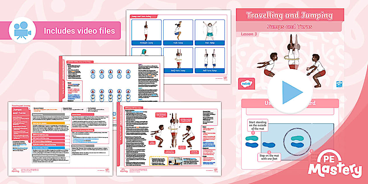 Travelling and Jumping Lesson Pack: Jumps and Turns - Twinkl
