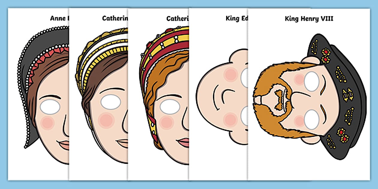 Black and White The Tudors Role Play Masks (teacher made)