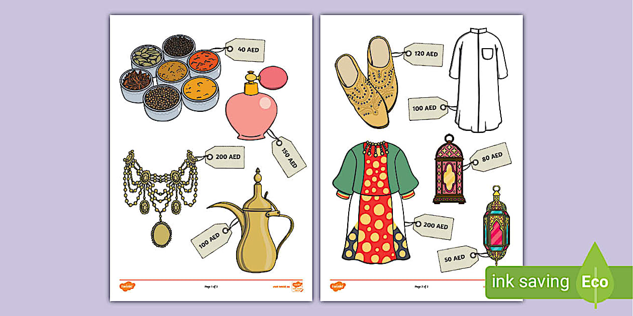 Souk Role Play Items with Price Tags (teacher made) - Twinkl