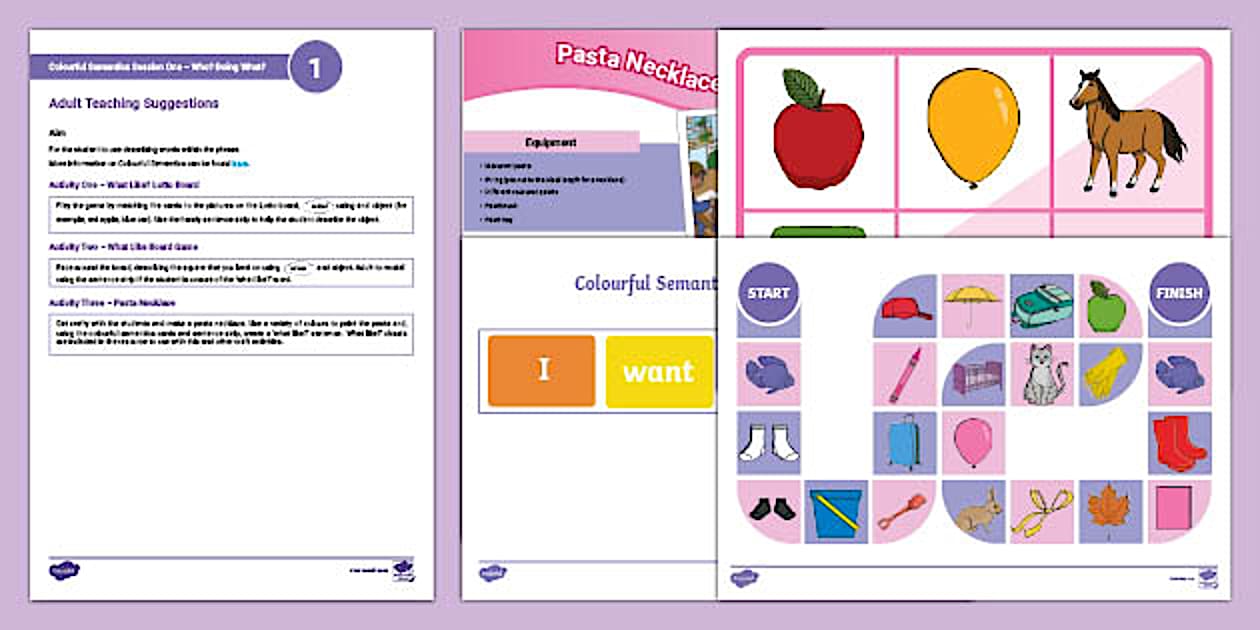 Colourful Semantics: What Like? Session Plan and Pack 1
