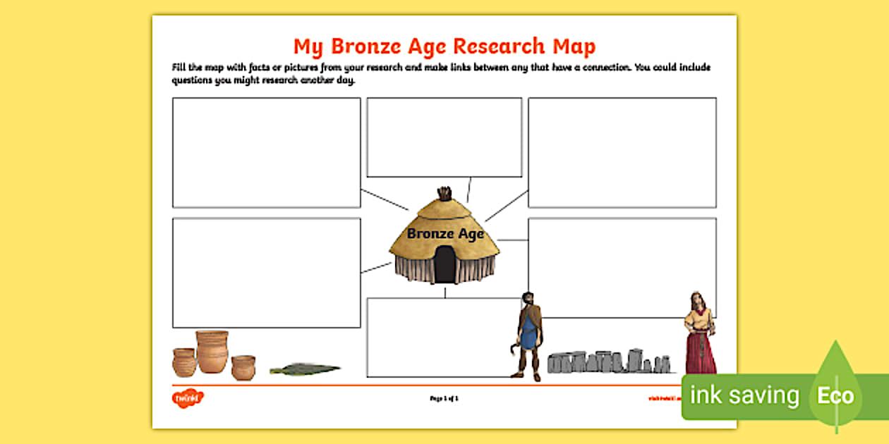 Editable Bronze Age Themed Research Map (teacher made)