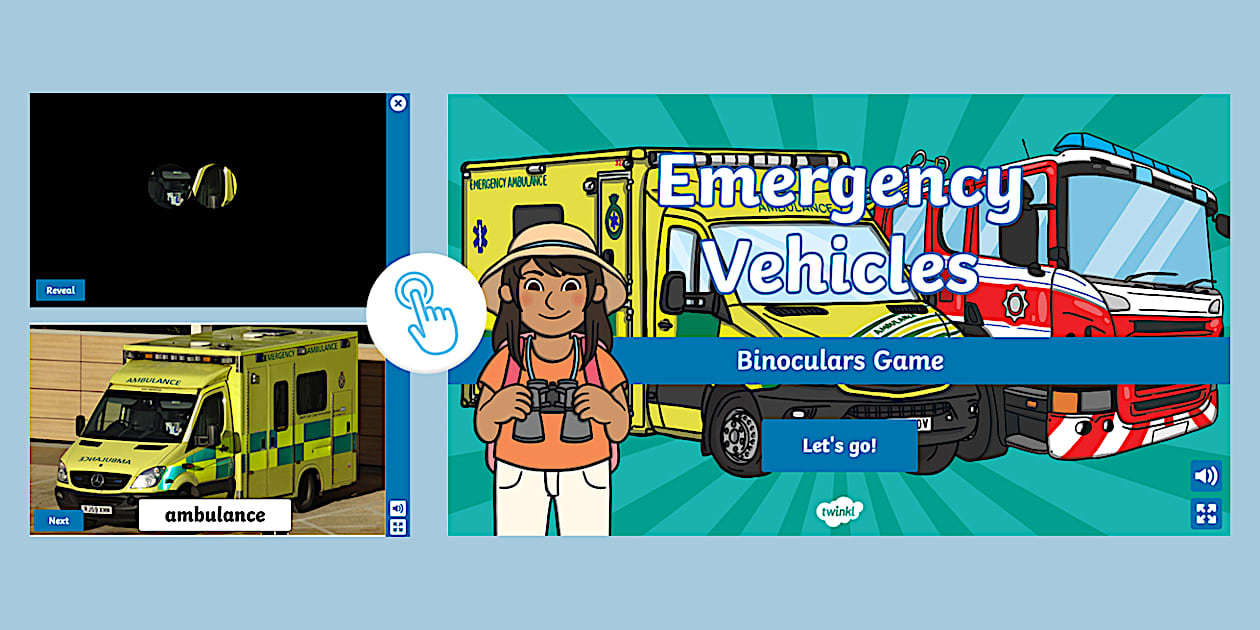 Emergency Vehicles Interactive Binoculars Game - Twinkl