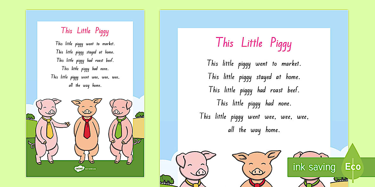 This Little Piggy Display Poster (teacher made) - Twinkl