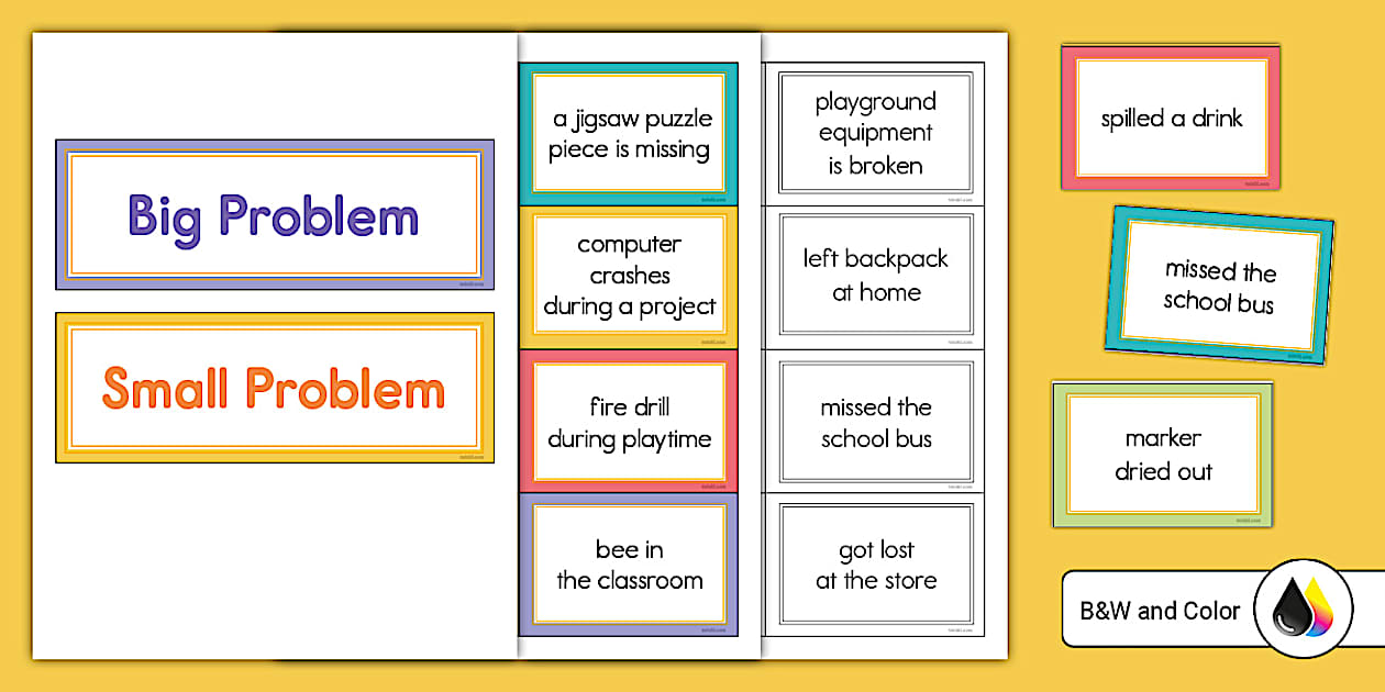 Kindergarten Big vs. Small Problem Sort - Twinkl