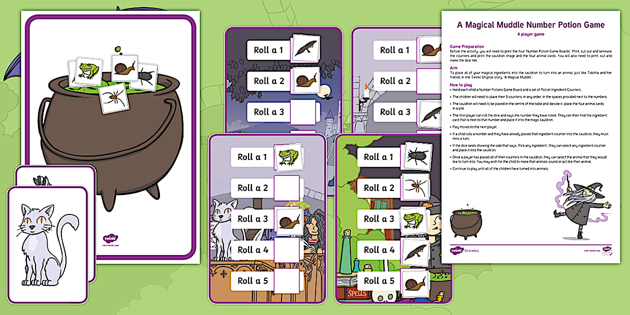A Magical Muddle Number Potion Game (teacher made) - Twinkl