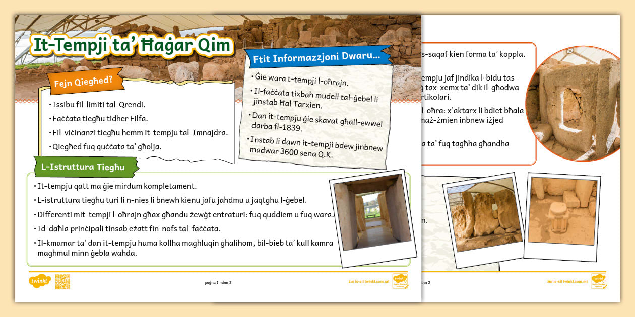 Fact File: Ħaġar Qim (Teacher-Made) - Twinkl