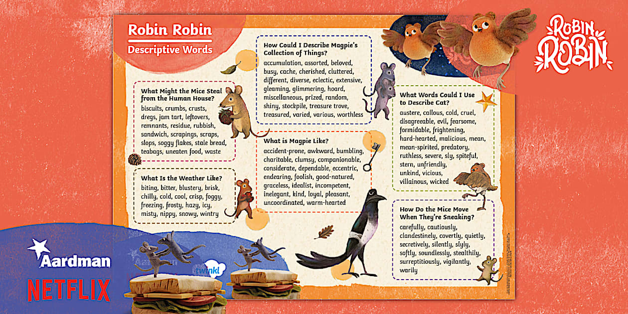 FREE! - Netflix: Robin Robin Descriptive Word Mat Ages 7-11 - Twinkl