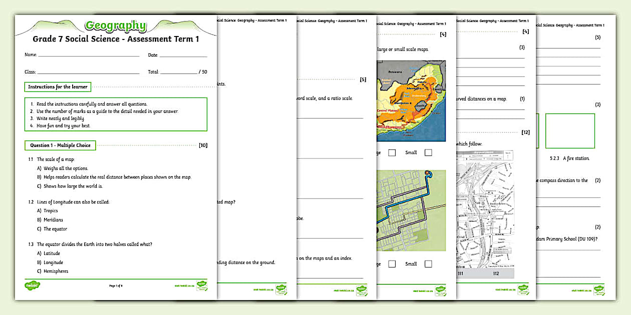 Grade 7 Geography Term 1 Assessment (teacher made) - Twinkl