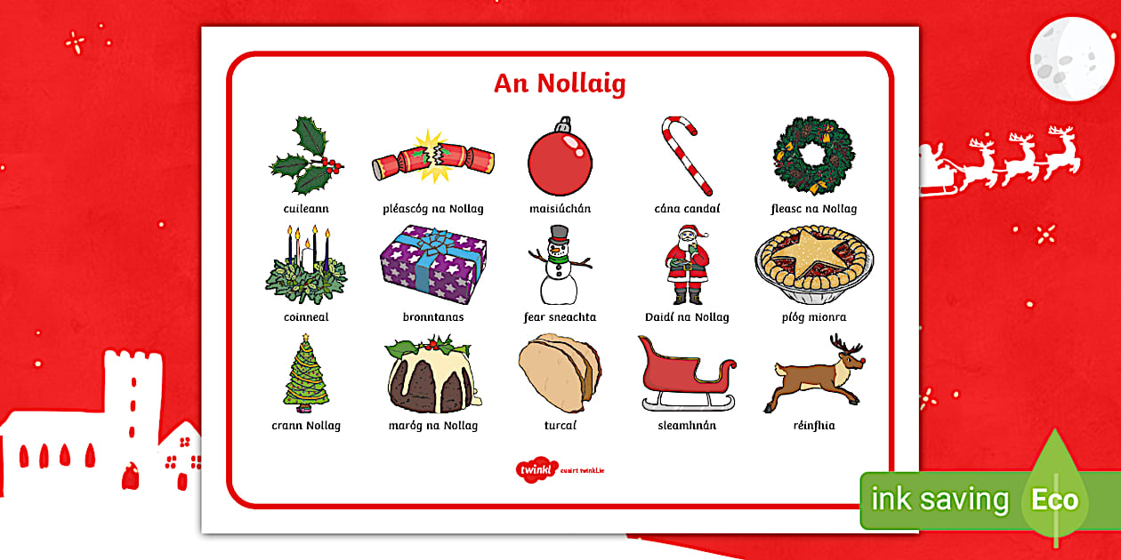 Aistear An Nollaig Word Mat - Twinkl