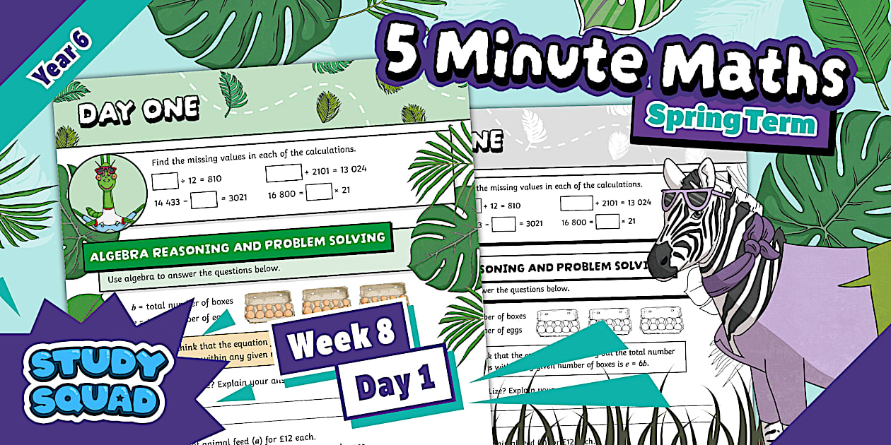 👉 Study Squad 5 Minute Maths - Year 6 Spring - Week 8 Day 1