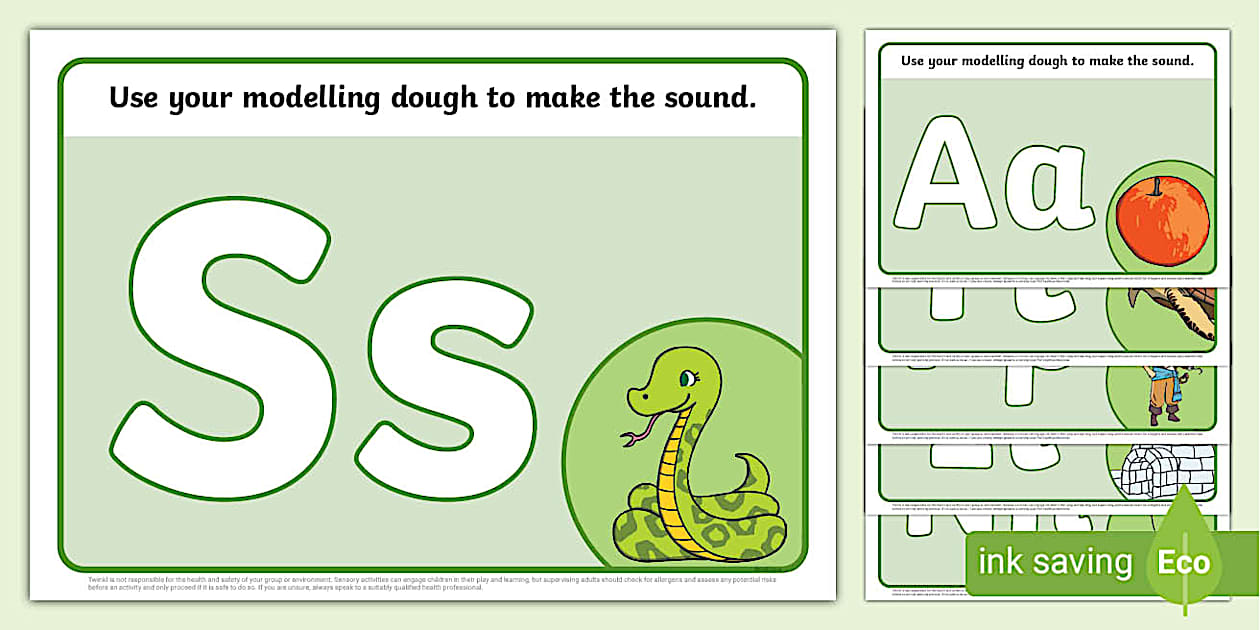 SATPIN Playdough Mats. A great introduction to EYLF phonics