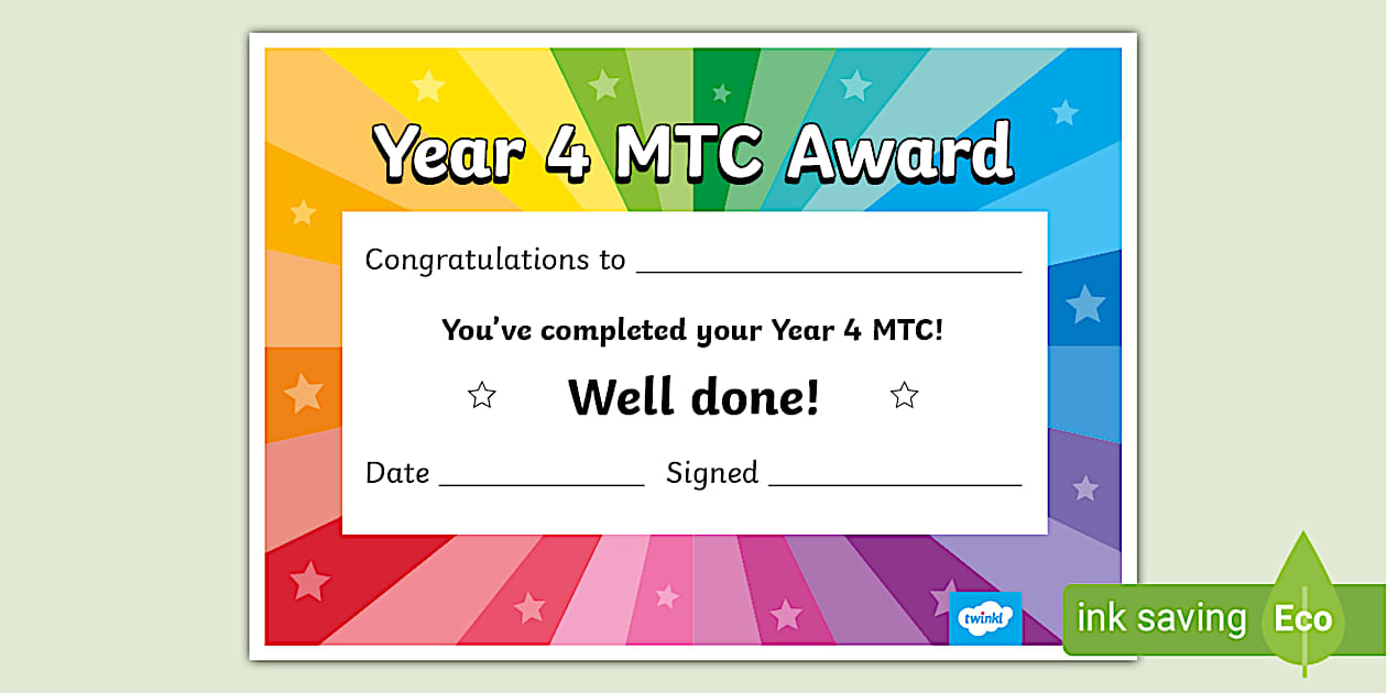 👉 MTC Certificate (teacher made) - Twinkl