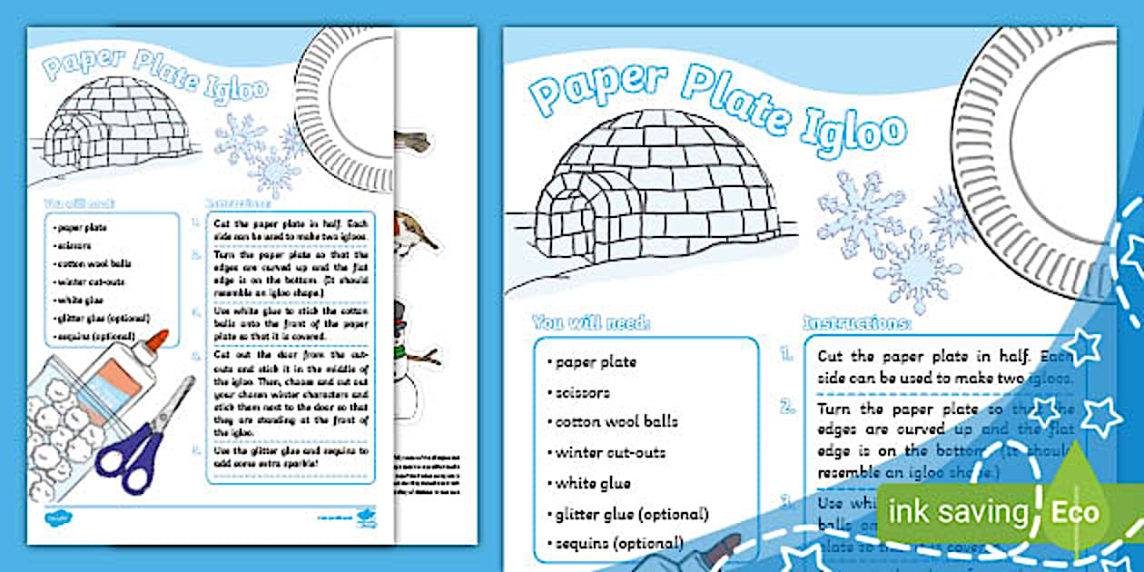 Paper Plate Igloo (Hecho por educadores) - Twinkl