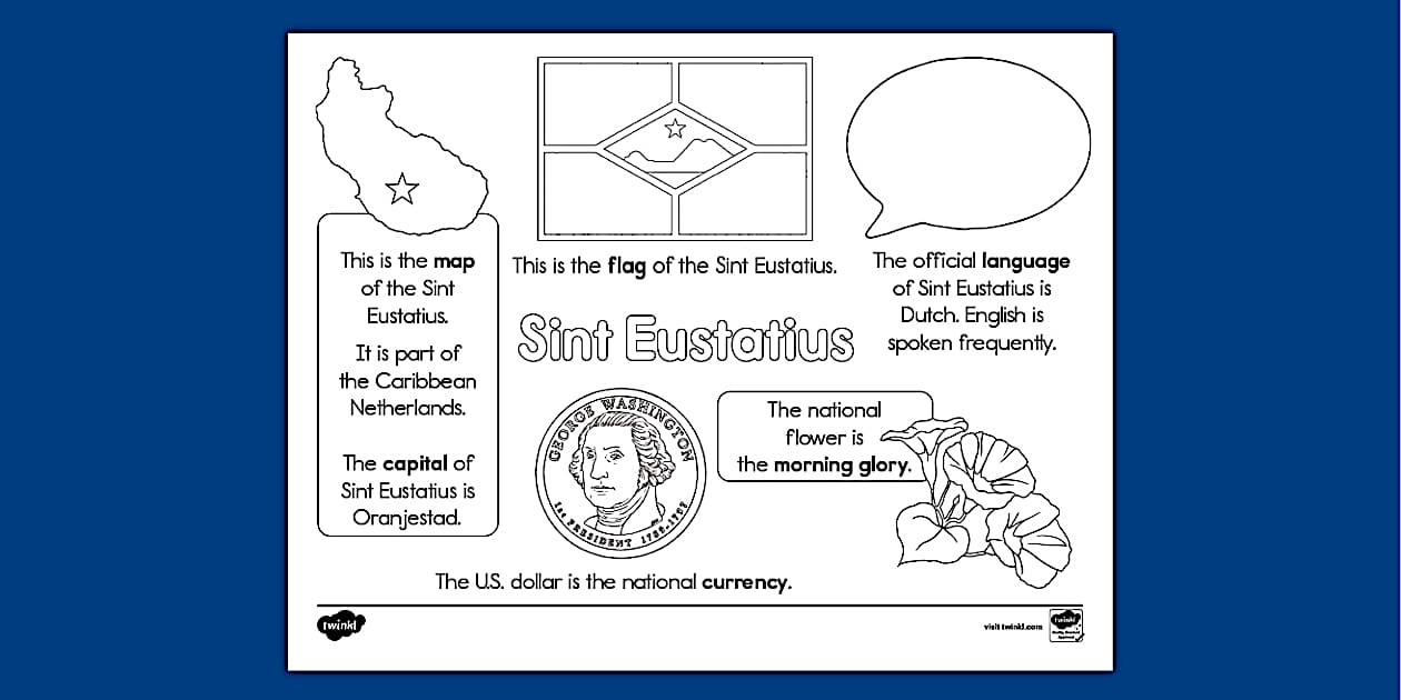 Sint Eustatius Facts Coloring Sheet (teacher made) - Twinkl