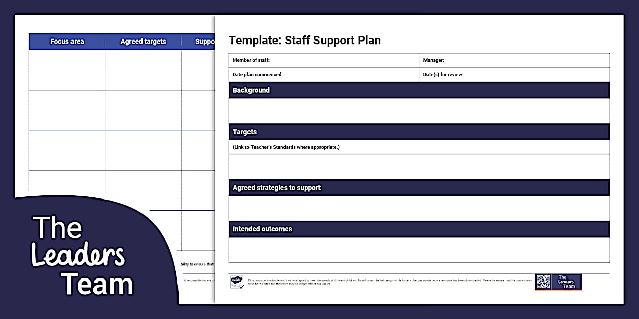 Template: Staff Capability Support Plan - Leaders