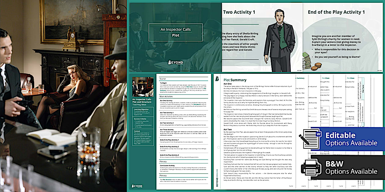 An Inspector Calls Structure and Plot Lesson Pack | Beyond