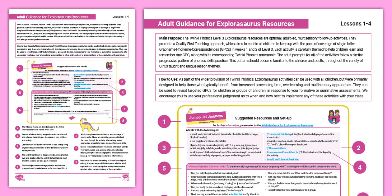 Level 3 Explorasaurus Multisensory Activities Adult Guidance