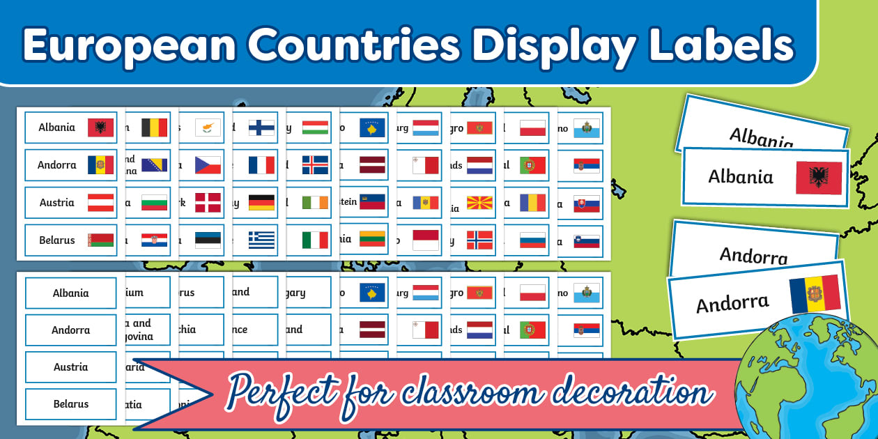 European Countries Display Labels