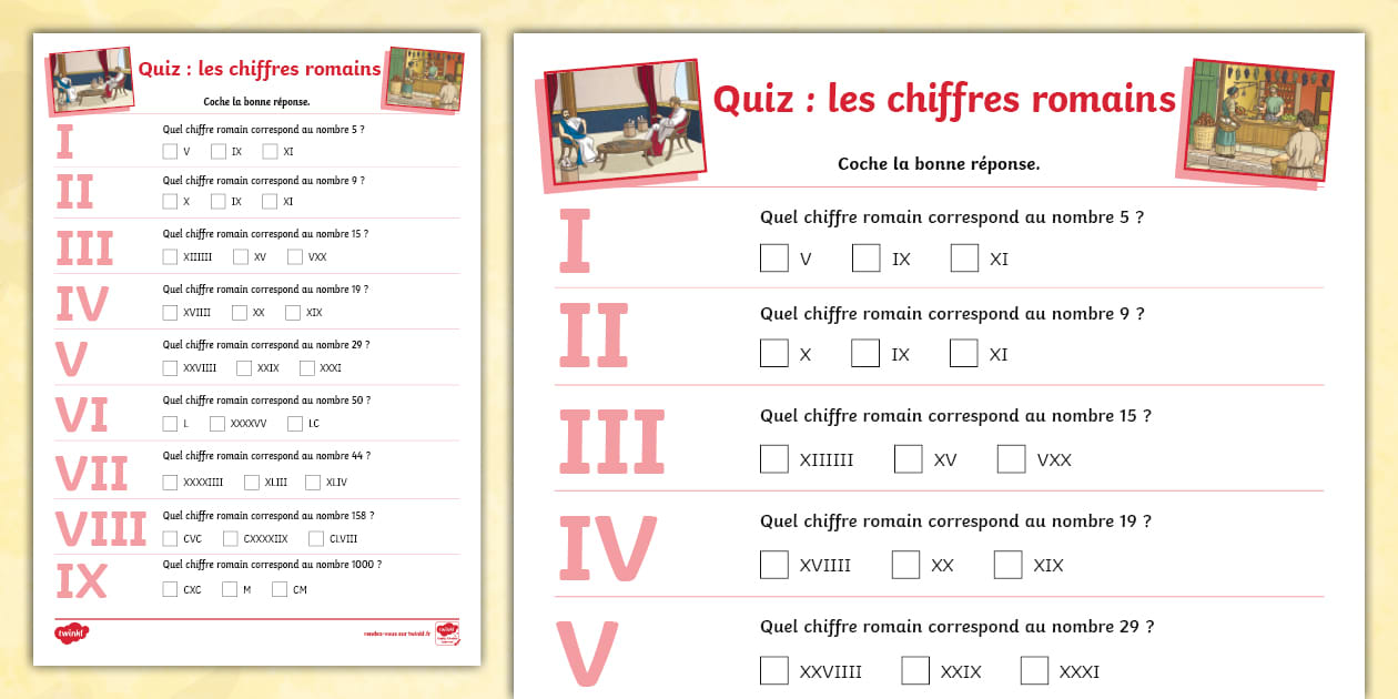 Quiz sur les chiffres romains