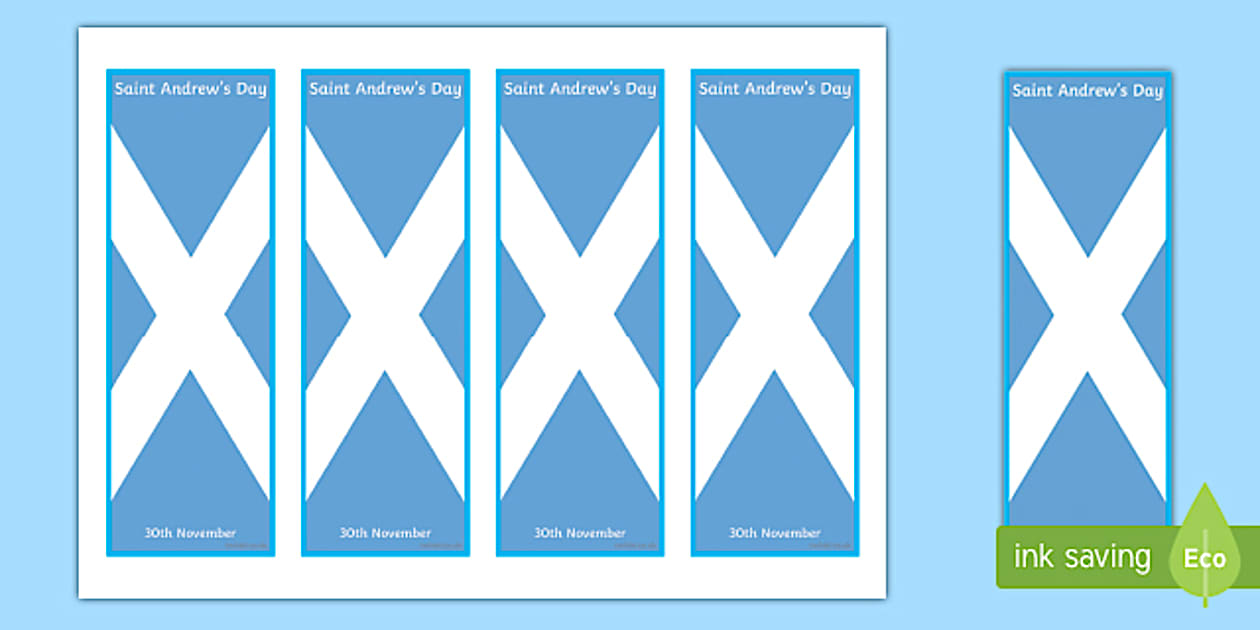 Black and White St Andrew's Day Scottish Flag Bookmarks