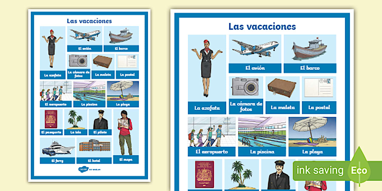 Holiday Travel Topic Display Poster - Spanish