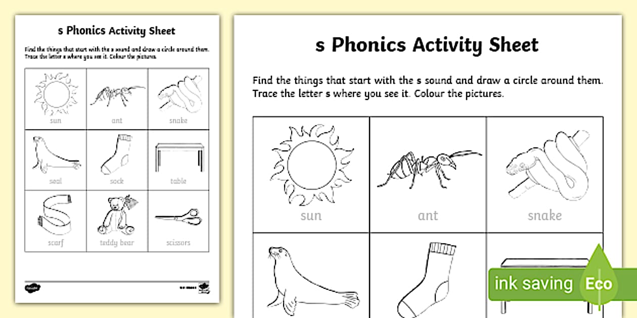 's' Phonics Worksheet | Teacher-Made Literacy Resources