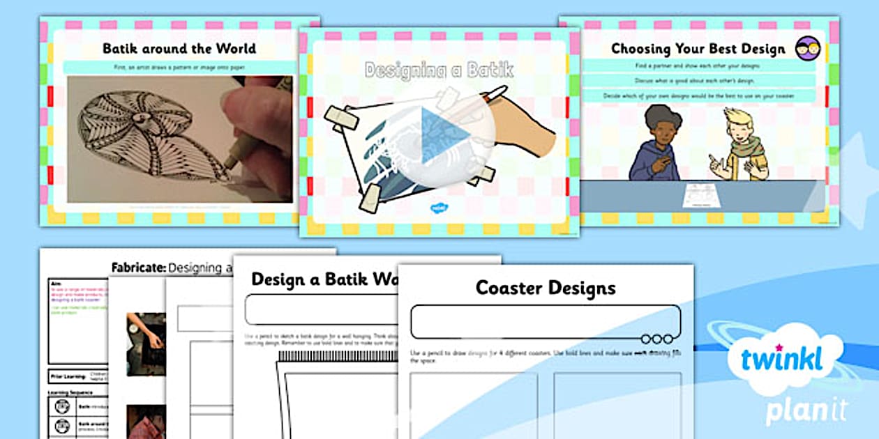 Art: Fabricate: Designing a Batik KS1 Lesson Pack 4 - Twinkl