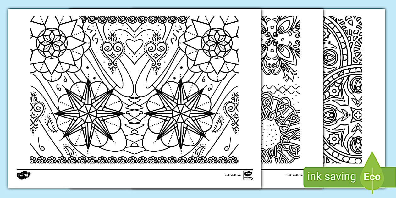 Indian Pattern Colouring Page (teacher made) - Twinkl