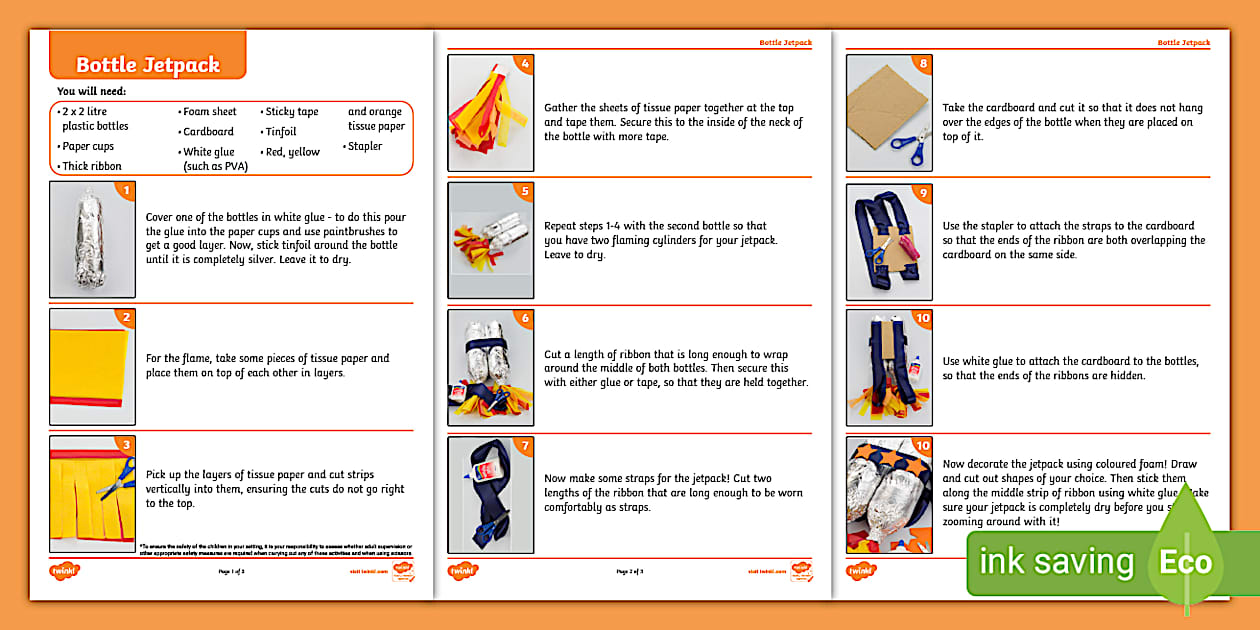 Superhero Jetpack Craft Instructions (teacher made) - Twinkl