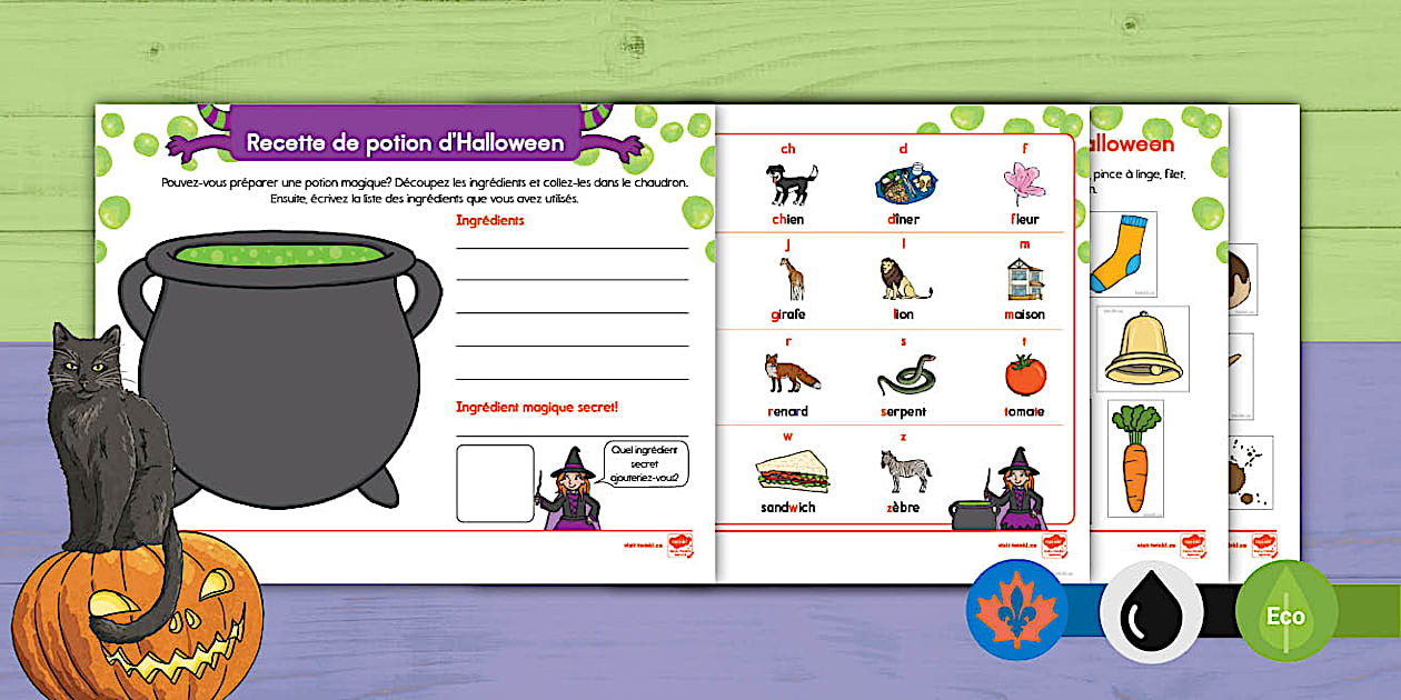 Halloween Potion Recipe Writing Activity French - Twinkl