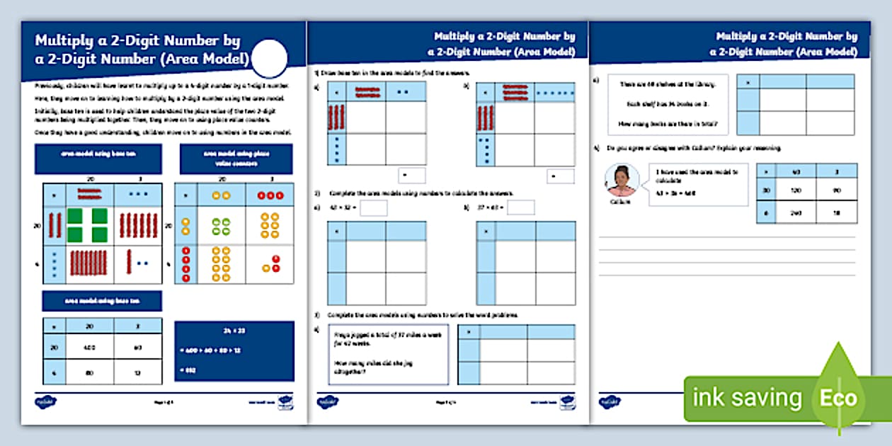 👉 Year 5 Multiplication Area Model Activity Sheet